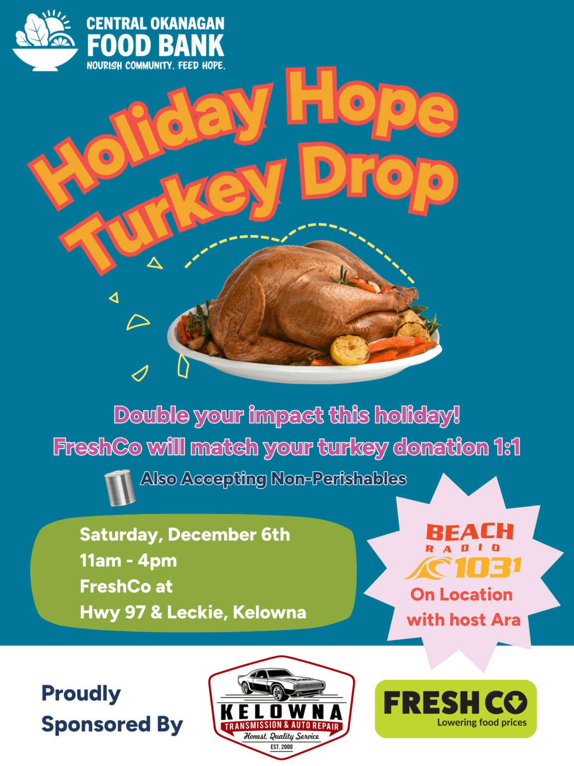 Holiday Hope Turkey Drop - Central Okanagan Food Bank